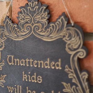 Wood Engraved Door Sign, Gothic Decor, Gothic Wall Art Plaque - Etsy