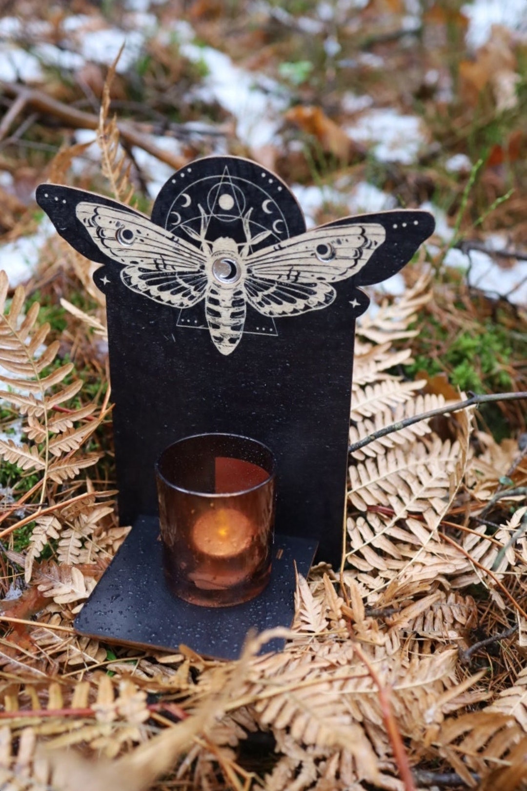 Moth Shelf Gothic Crystal Shelf Witch Altar Engraved - Etsy