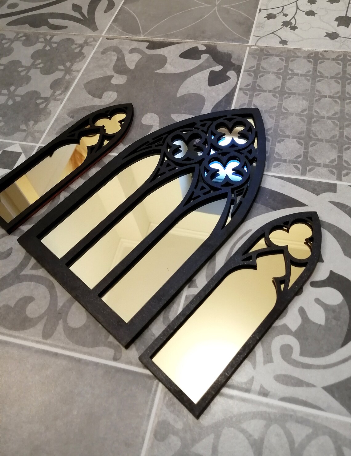 Gothic Mirror Set of 3 GOLD Mirrors Witchy Cathedral - Etsy