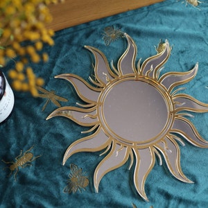 Sun Mirror Round, Golden, Sunny Wall Mirror - Etsy