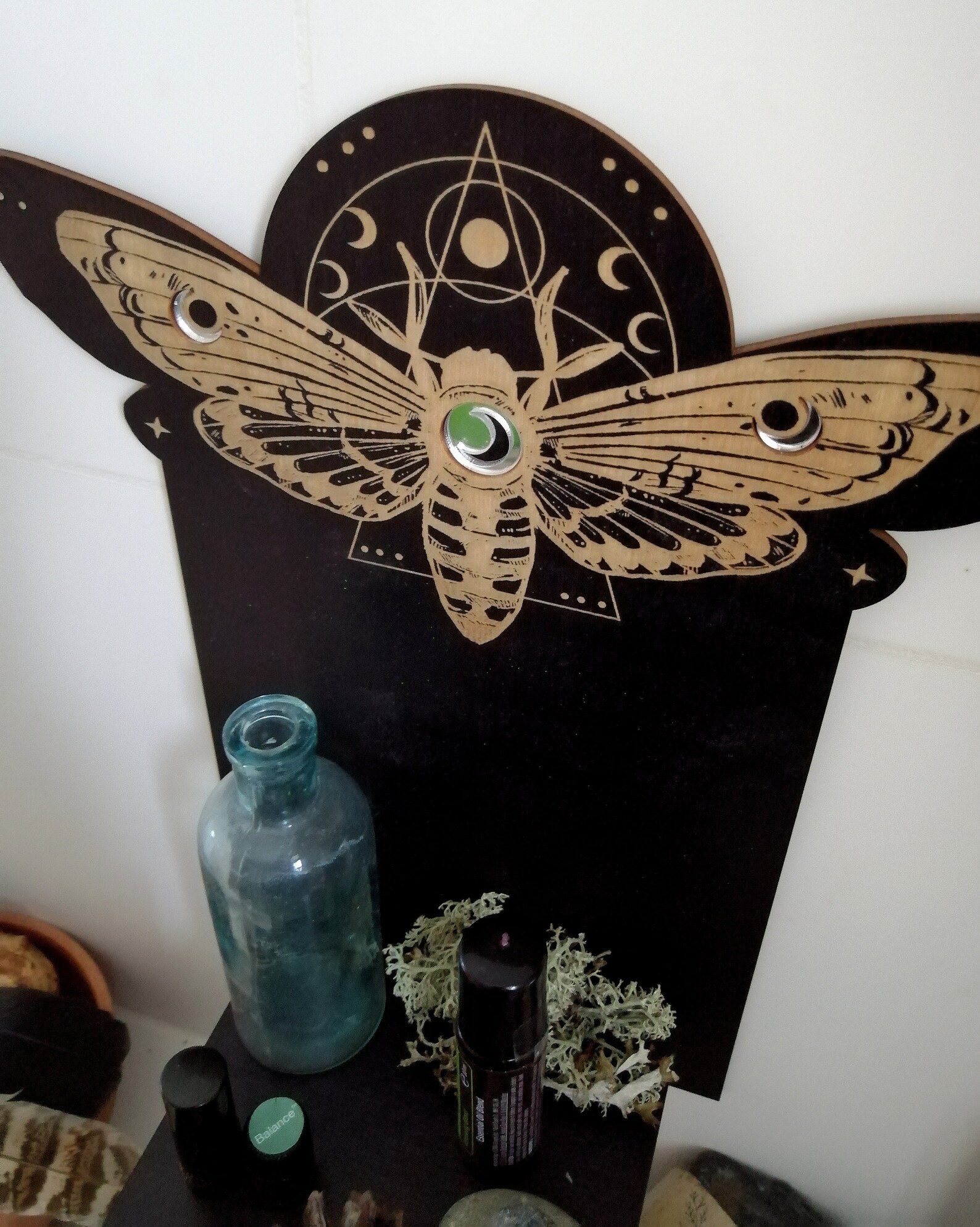 Moth Shelf Gothic Crystal Shelf Witch Altar Engraved - Etsy
