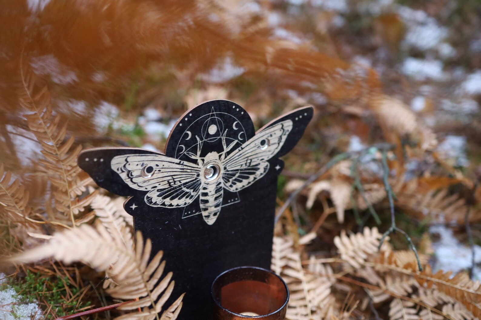 Moth Shelf Gothic Crystal Shelf Witch Altar Engraved - Etsy
