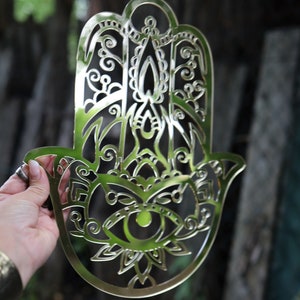 Hamsa Hand, Gold Mirror Wall Art - Etsy