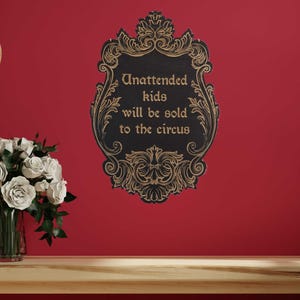 Wood Engraved Door Sign, Gothic Decor, Gothic Wall Art Plaque - Etsy