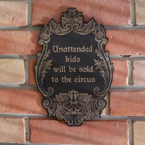 Wood Engraved Door Sign, Gothic Decor, Gothic Wall Art Plaque - Etsy