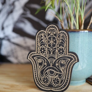 Wooden Hamsa Hand, Yoga Gift, Hand of Fatima Gift, Hamsa Hand Decor - Etsy