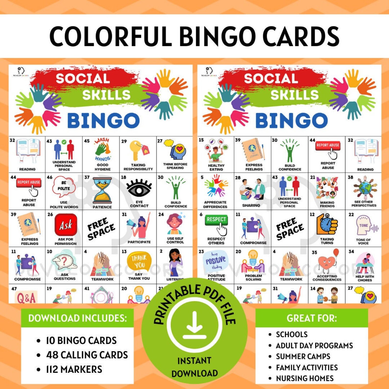 Social Skills Bingo Game | Etsy