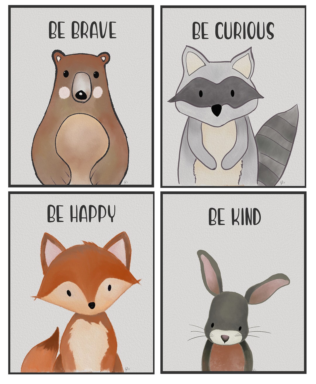 Classroom Posters, Forest Animals Encouragement Paintings, Be Brave, Be ...