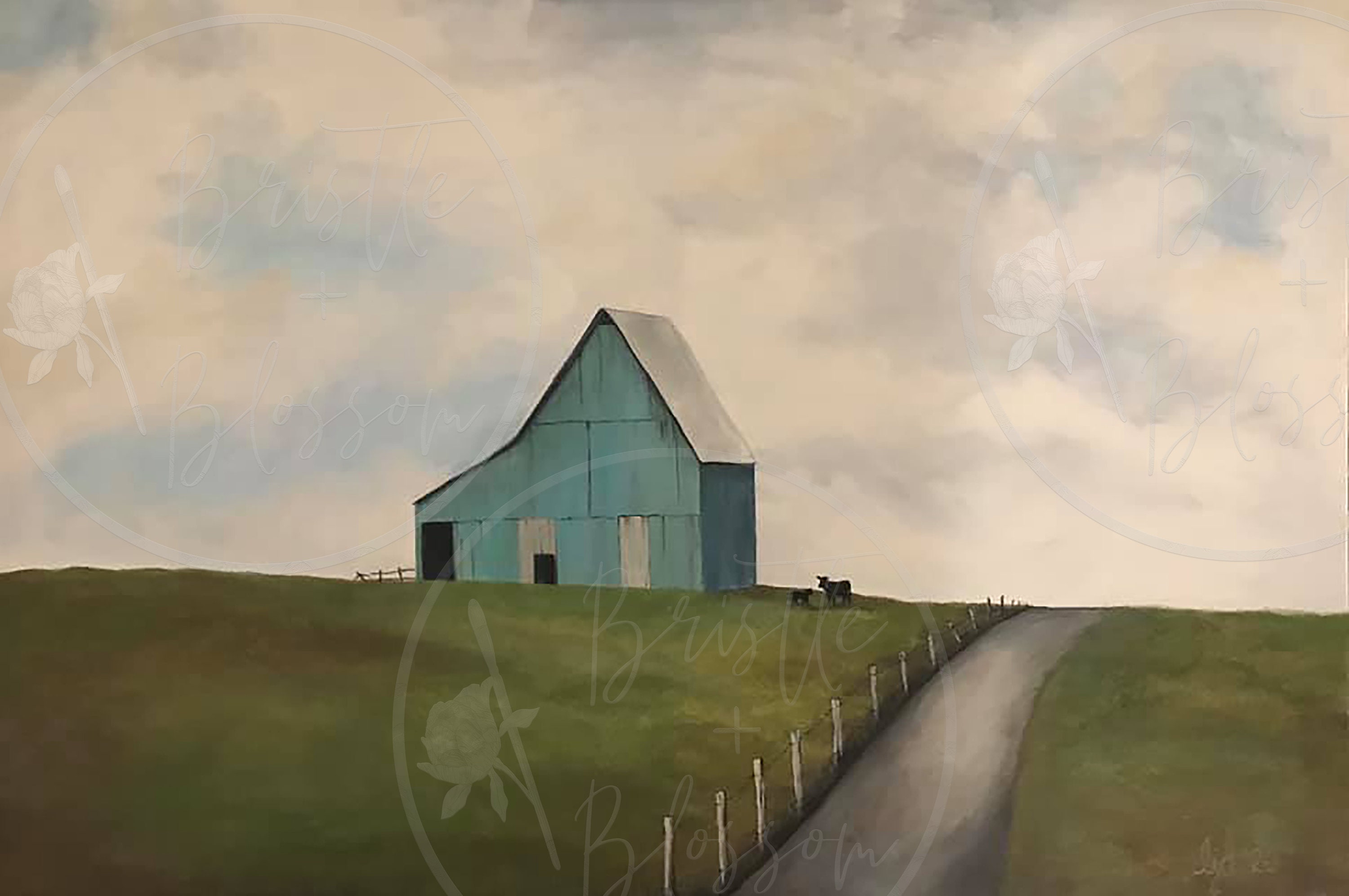Farm Notecards Cows Barn Pasture Blank Inside Original Artwork Set of 8 ...