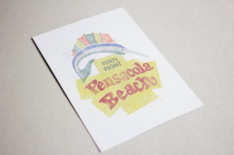 Pensacola Beach Sign Notecards | Blank Inside | Pensacola| Original ...