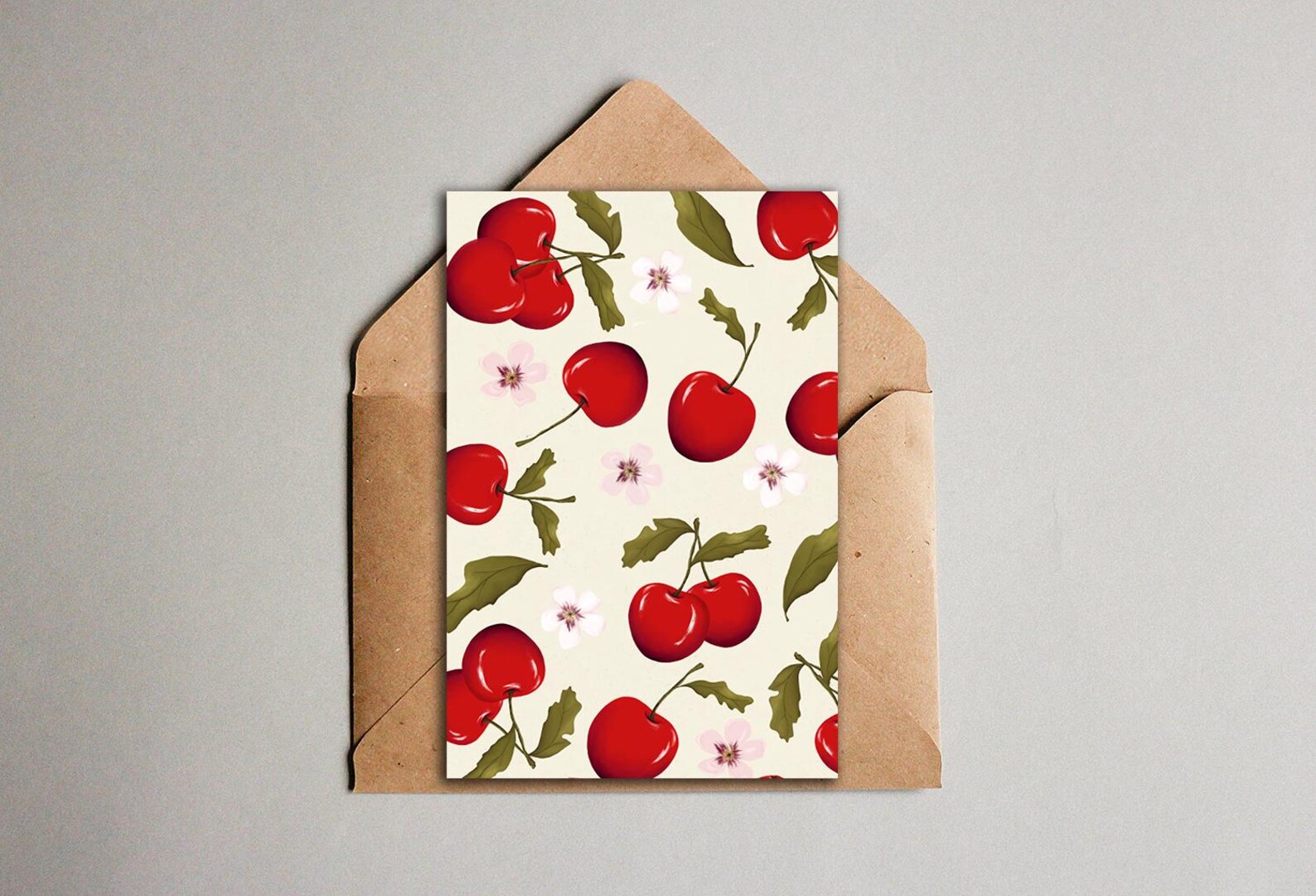 Cherry Red Notecards | Set of 8 | Blank Inside | Greeting Card | Thank ...