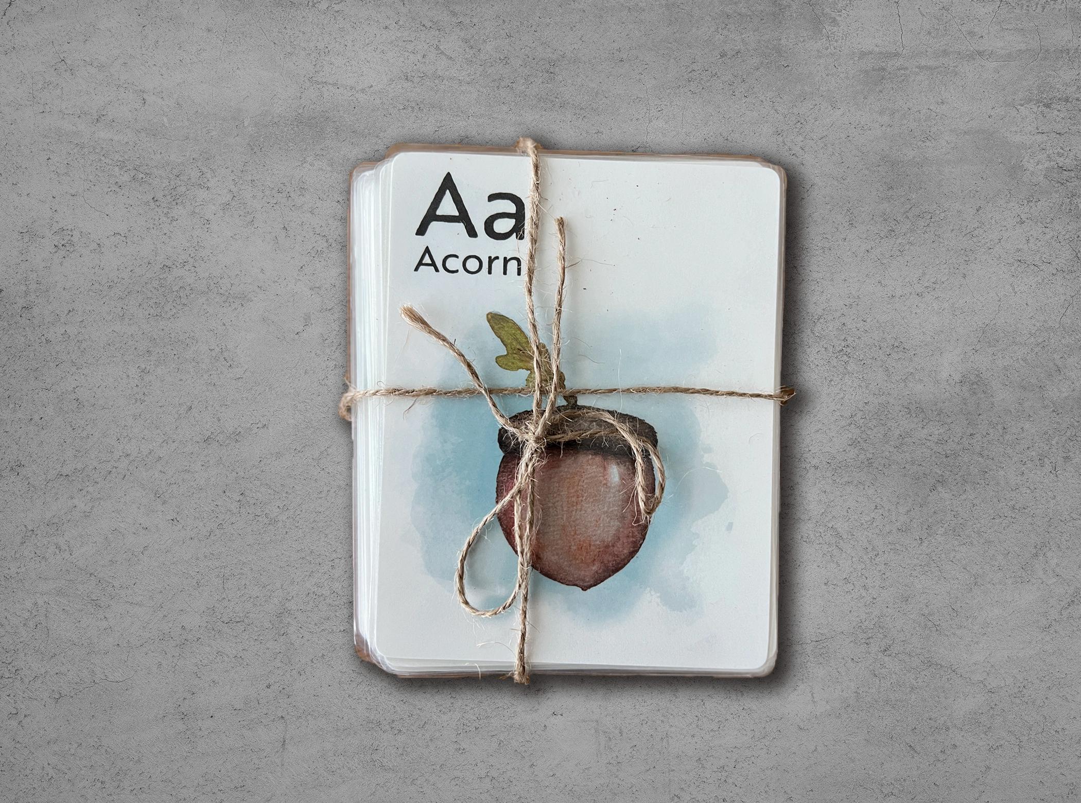 Nature Themed Watercolor Alphabet Flashcards | Set of 26 | Laminated ...