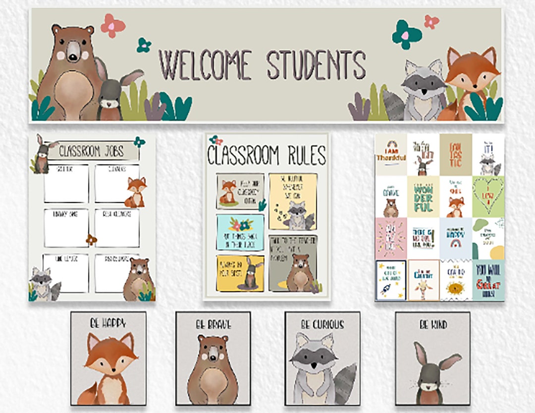 Classroom Decor Bundle - Editable - Forest Animals - Classroom Rules ...