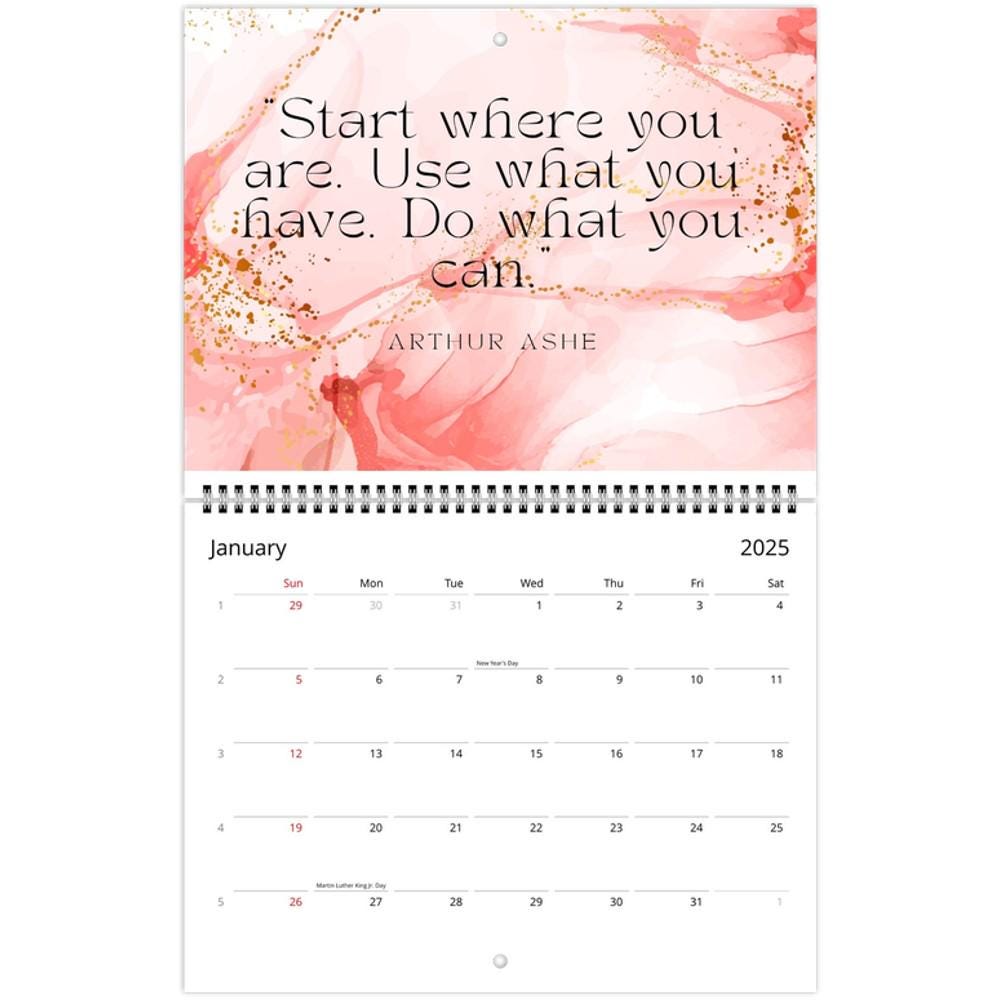 2025 Motivational Calendar Eco-friendly Print Inspirational - Etsy