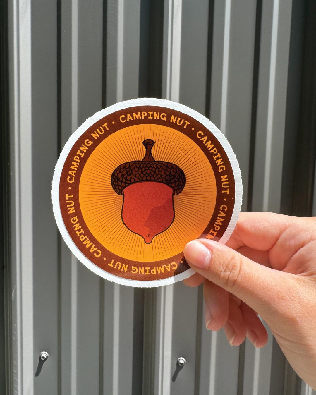 Camping Nut Sticker | Acorn Decal - Etsy