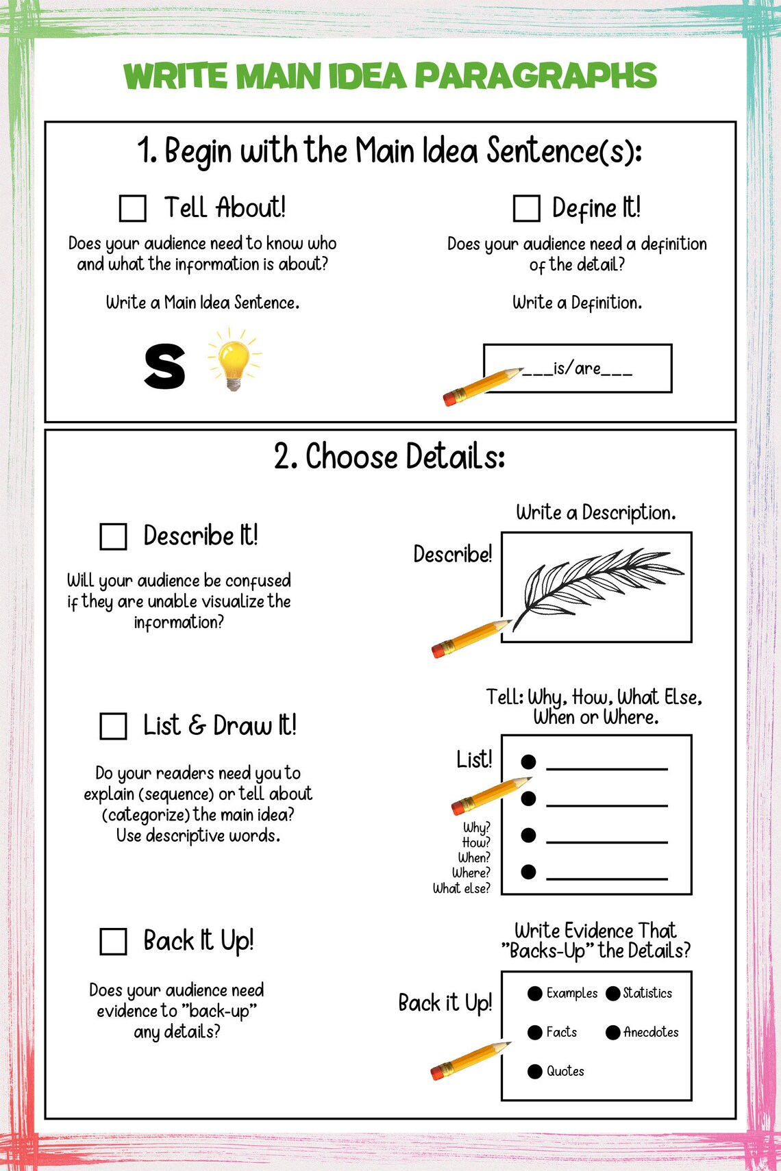 Informational Expository Writing Flashcard for Kids Step-by-step ...
