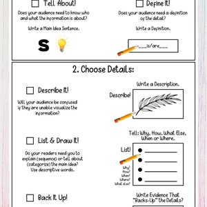 Informational Expository Writing Flashcard for Kids Step-by-step ...
