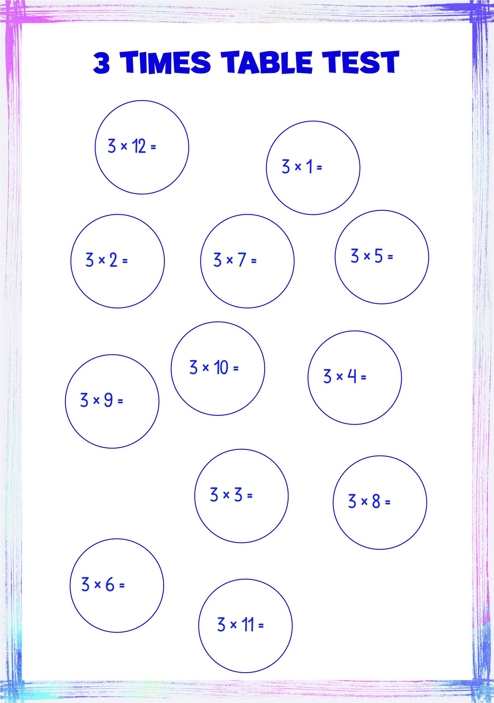 Multiplication Facts Activity Sheet/ Multiplication Game/ Times Tables ...