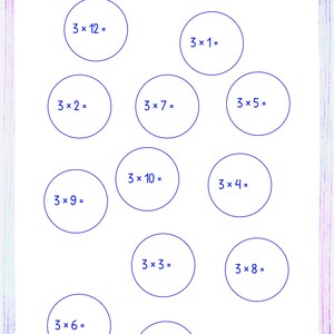 Multiplication Facts Activity Sheet/ Multiplication Game/ Times Tables ...