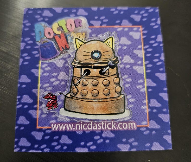 Dalkat Acrylic Pin -dalek, Cat Pin, Dalek Cat Pin, Dalek Pin, Doctor ...