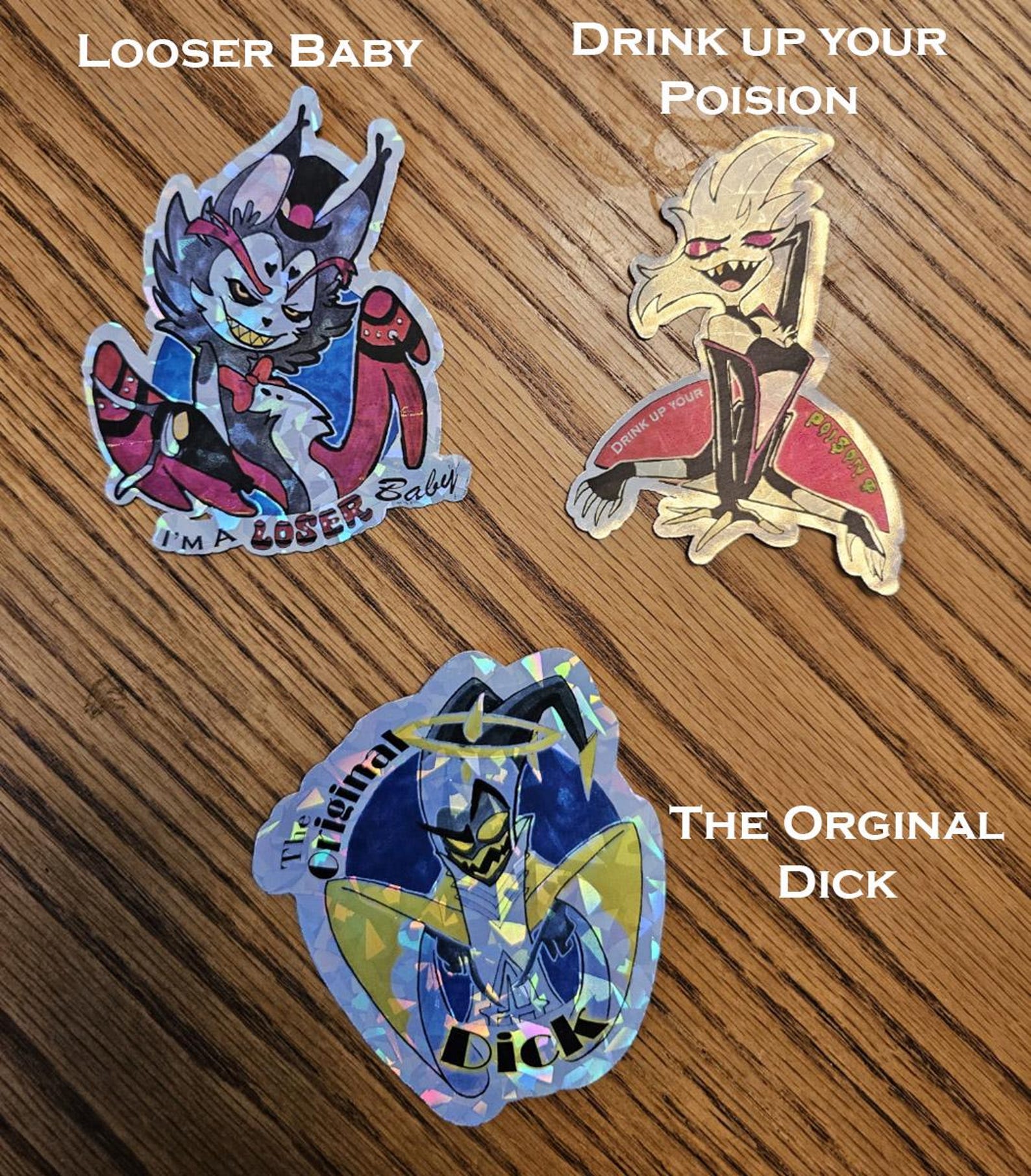 Assorted Hazbin Stickers - Hazbin Hotel, Nifty, Angel Dust, Husk ...