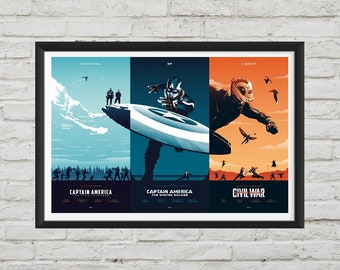 Captain America Trilogy Poster - Etsy UK
