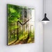 East Forest Glass Clock, Green Modern Wall Clock, Nature Minimalistic ...