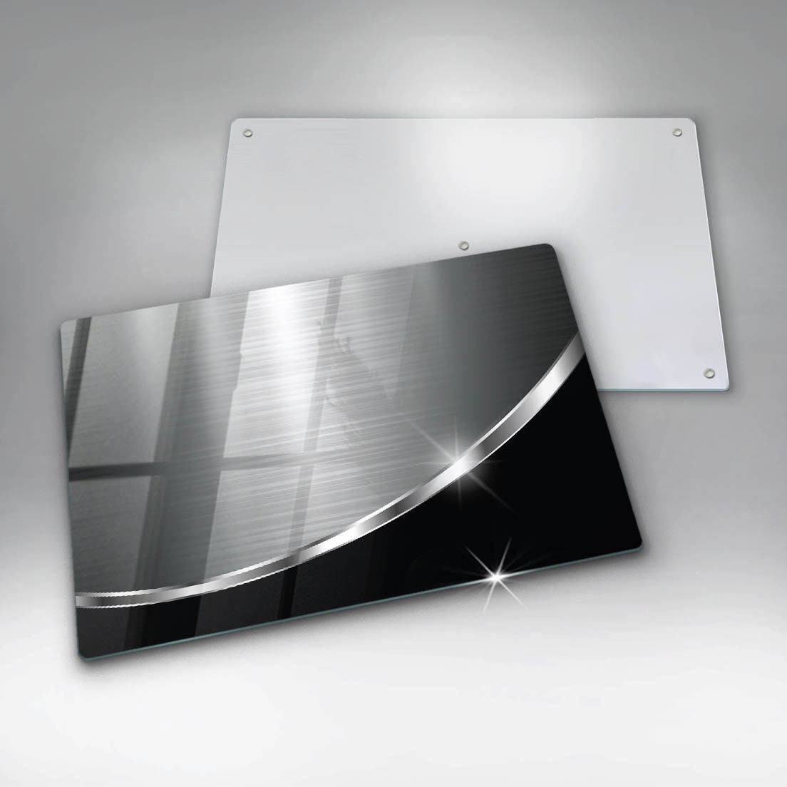 Abstraction With Metal Chopping Board, Tempered Glass Cutting Board ...