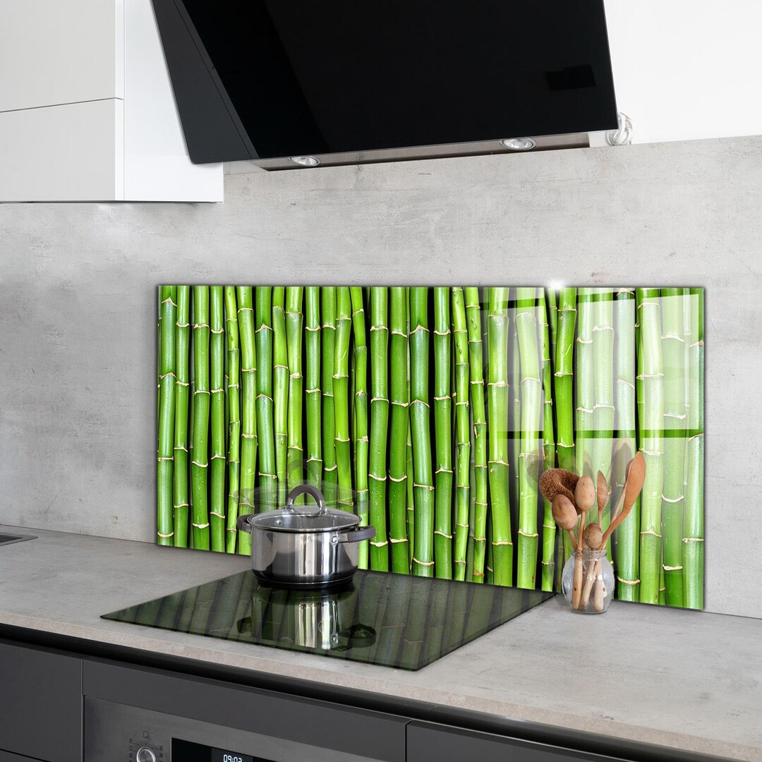 Asian Bamboo Green Splashback / Kitchen Decor / High Quality - Etsy