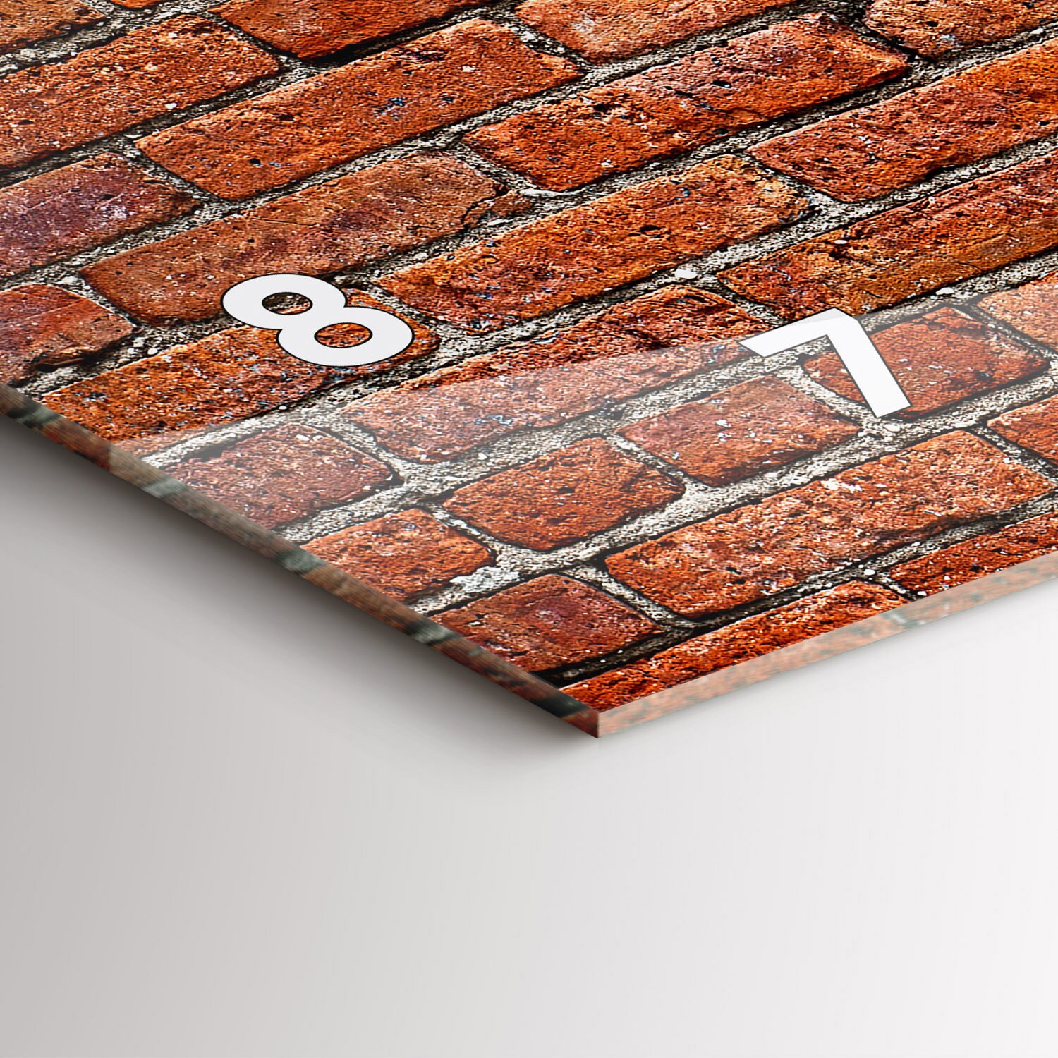 Old Brick Wall Modern Wall Clock, Red Glass Clock, Abstract ...