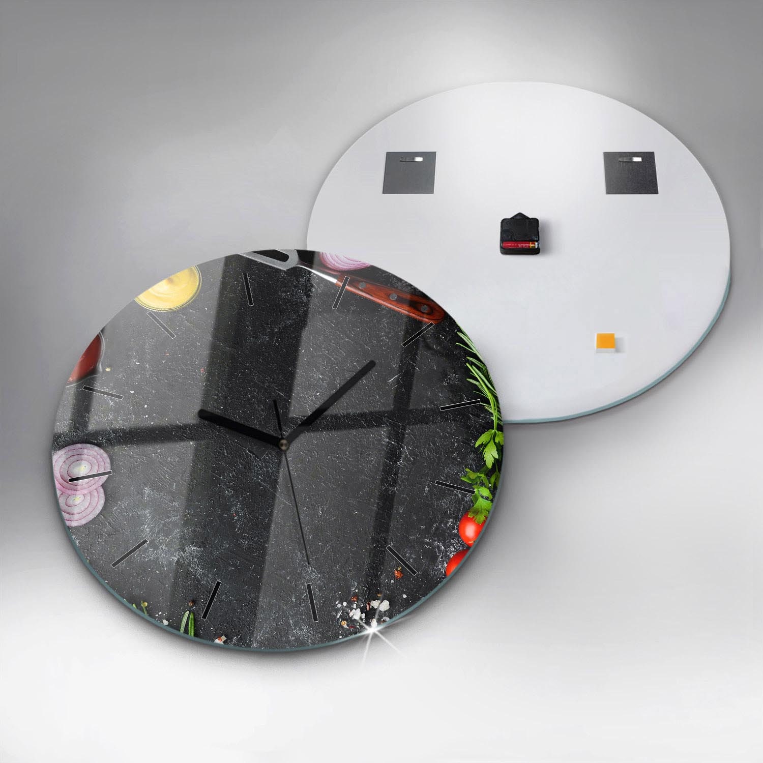 Vegetables on the Table Glass Clock Multicolor Modern Wall - Etsy