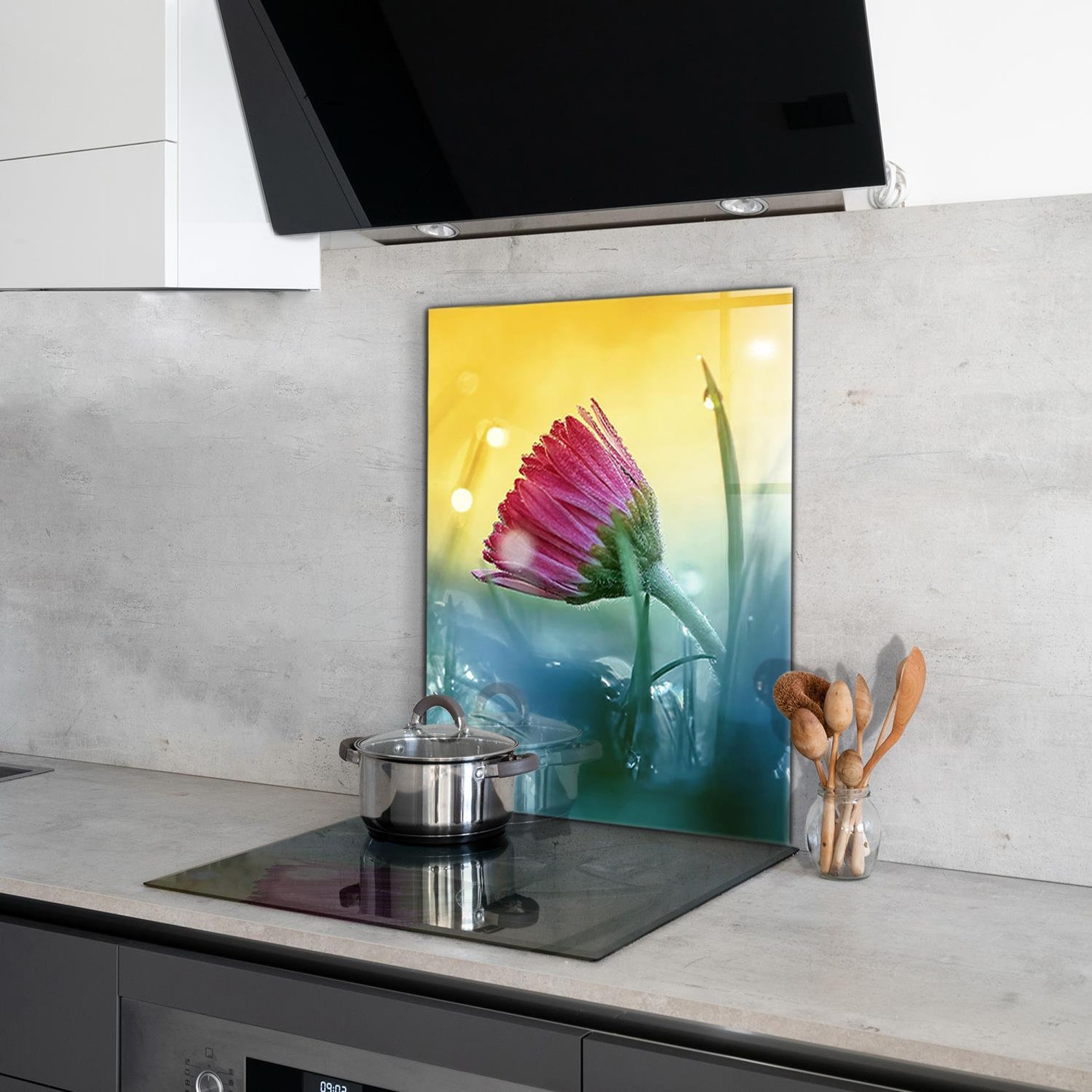 A Delicate Daisy in the Meadow Colorful Backsplash, Stain Protection ...
