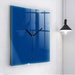 Blue Glass Clock, Blue Printed Clock, Solid Color Modern Wall Clock ...