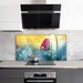 A Delicate Daisy in the Meadow Colorful Backsplash, Stain Protection ...