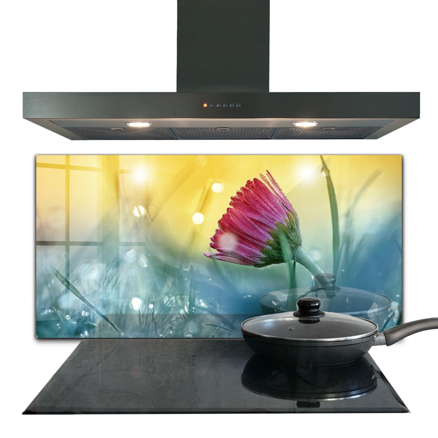 A Delicate Daisy in the Meadow Colorful Backsplash, Stain Protection ...
