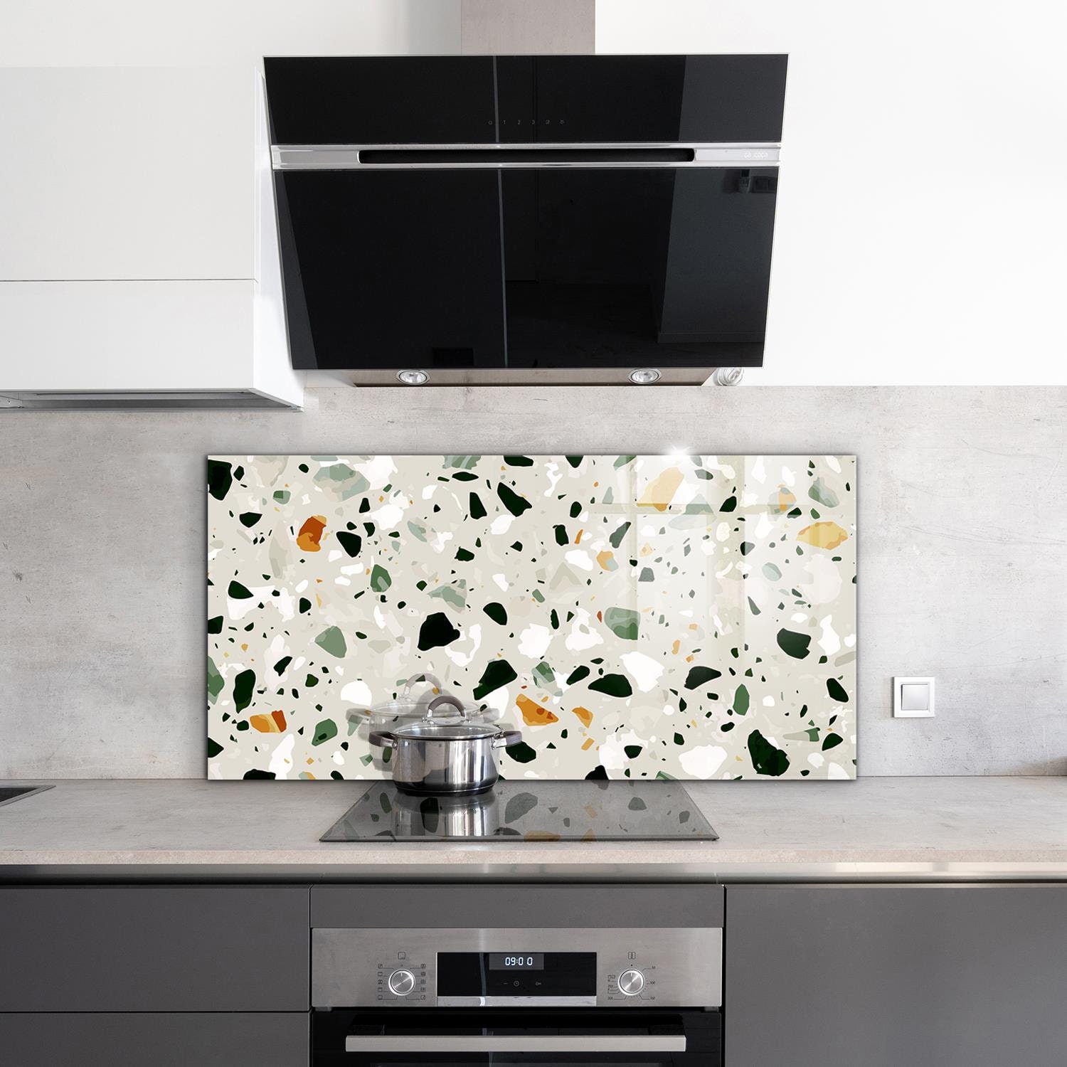 Terrazzo Natural Stone Neutral Colors Splashback Glass - Etsy
