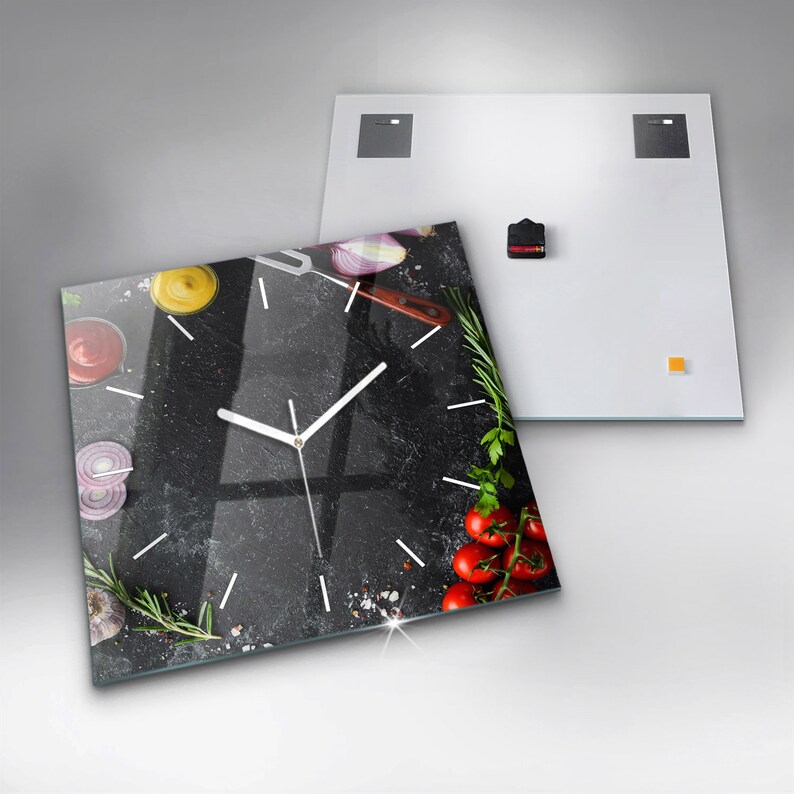 Vegetables on the Table Glass Clock Multicolor Modern Wall - Etsy