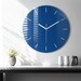 Blue Glass Clock, Blue Printed Clock, Solid Color Modern Wall Clock ...