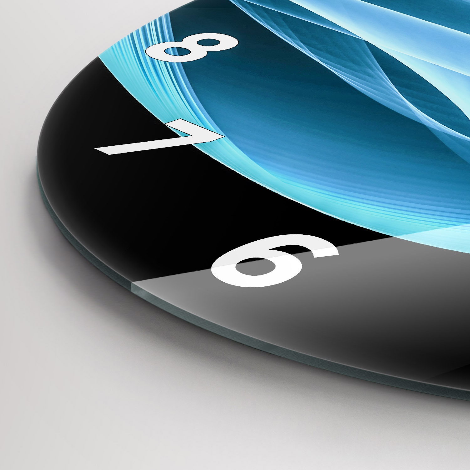 Blue Abstraction Glass Clock, Blue Wall Clock, Abstract Hanging Clock ...