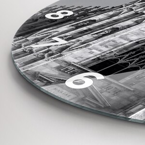 Duomo Di Milano Cathedral Glass Clock, Black Printed Clock, City Modern ...