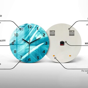Black Abstraction Glass Clock, Black Hanging Clock, Abstract Printed ...