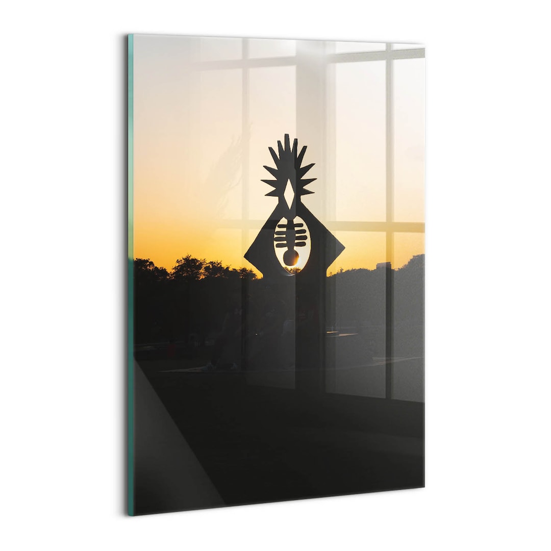 Atropos Key In Houston Druck aus gehärtetem Glas, gelbe rahmenlose ...