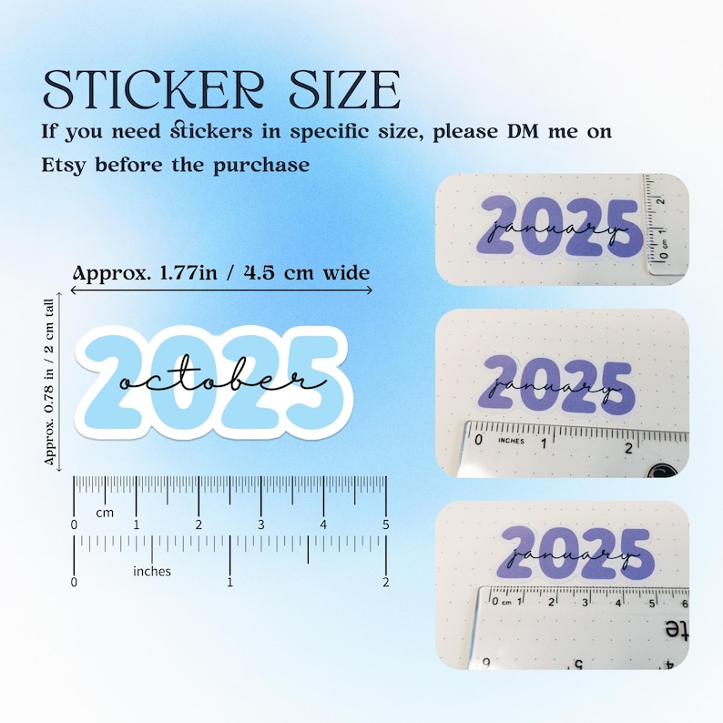2025 Year and Month Text Planner Stickers Script Planner Stickers ...