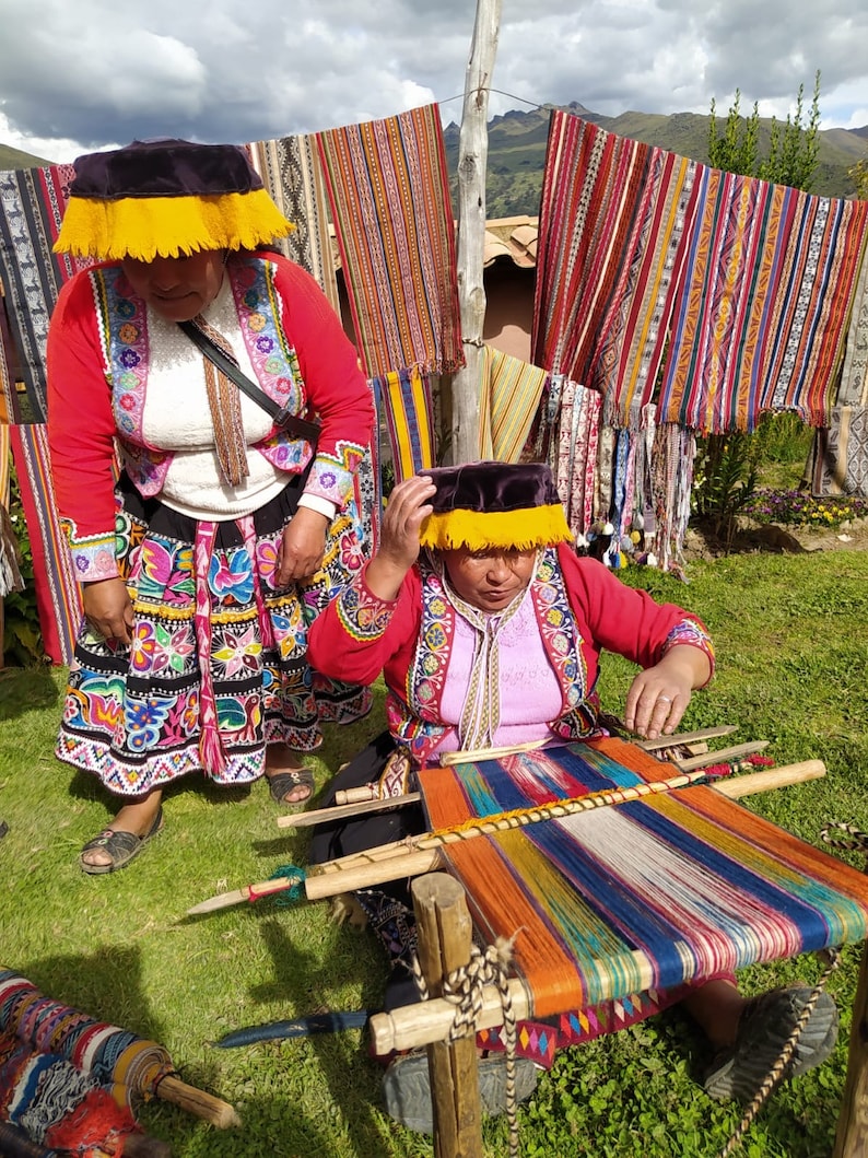 Peruvian 100% Alpaca Shawl / Andean Ceremony Scarf With Sacred Symbols ...
