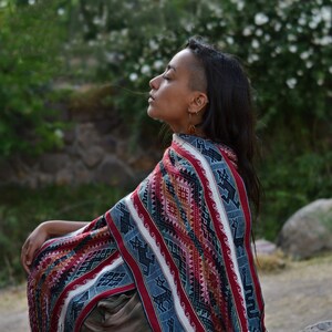 Magnificent Peruvian Alpaca Shawl With Sacred Symbols/ Andean Ceremony ...