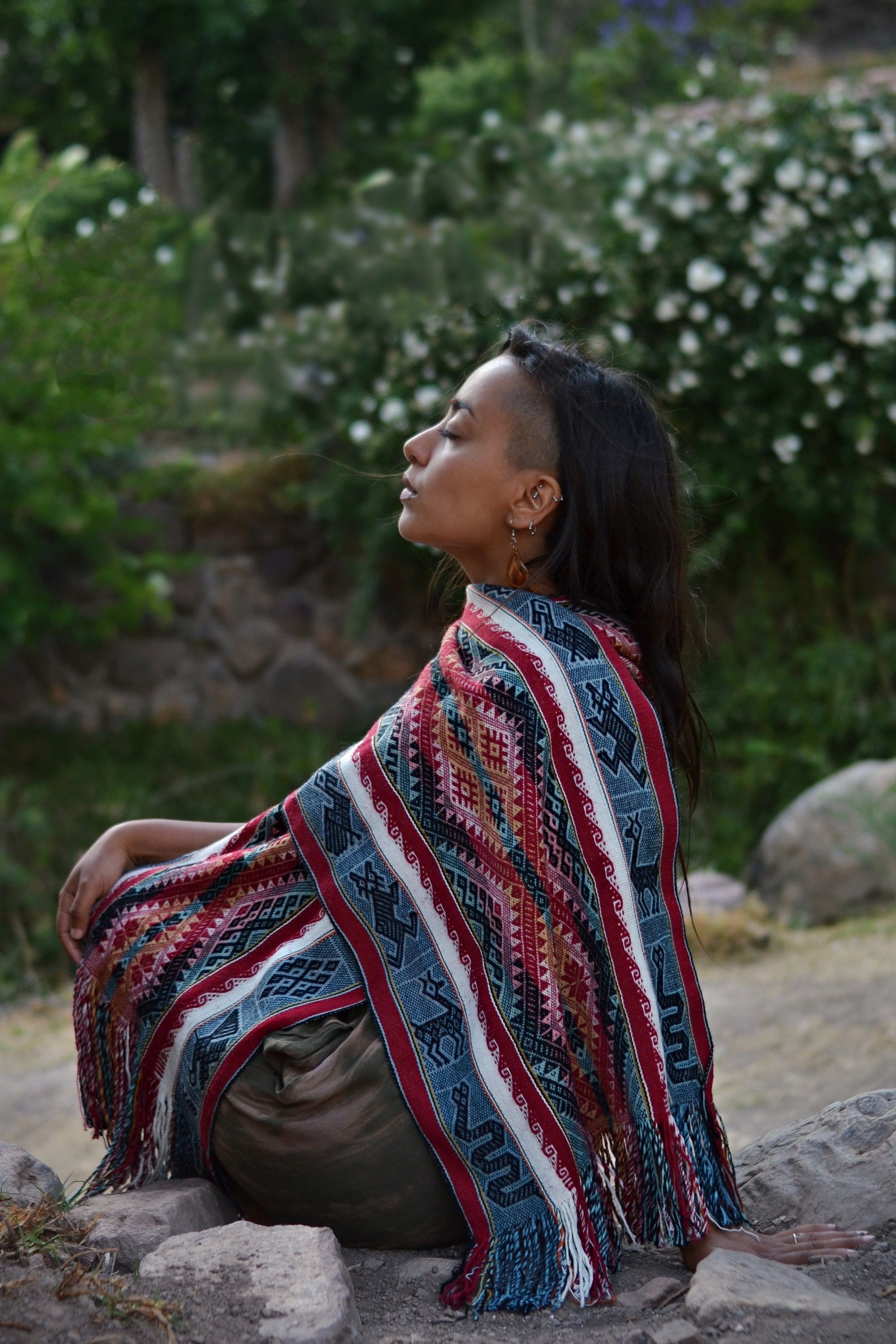 Magnificent Peruvian Alpaca Shawl With Sacred Symbols/ Andean Ceremony ...