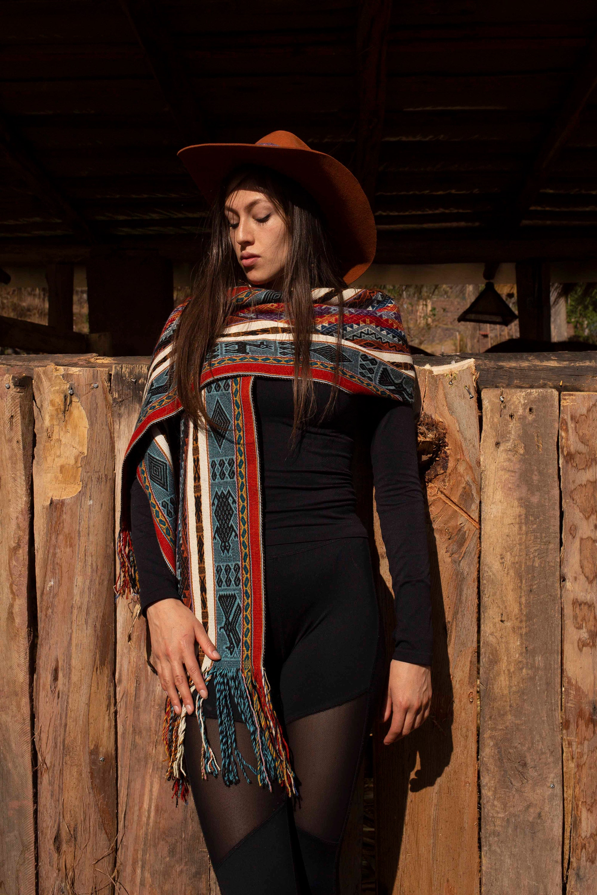 Peruvian Alpaca Shawl / Ceremony Scarf / Andean Shoulder Wrap / Fair ...