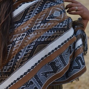 Large Peruvian Alpaca Shawl With Sacred Animals and Earth Colors ...