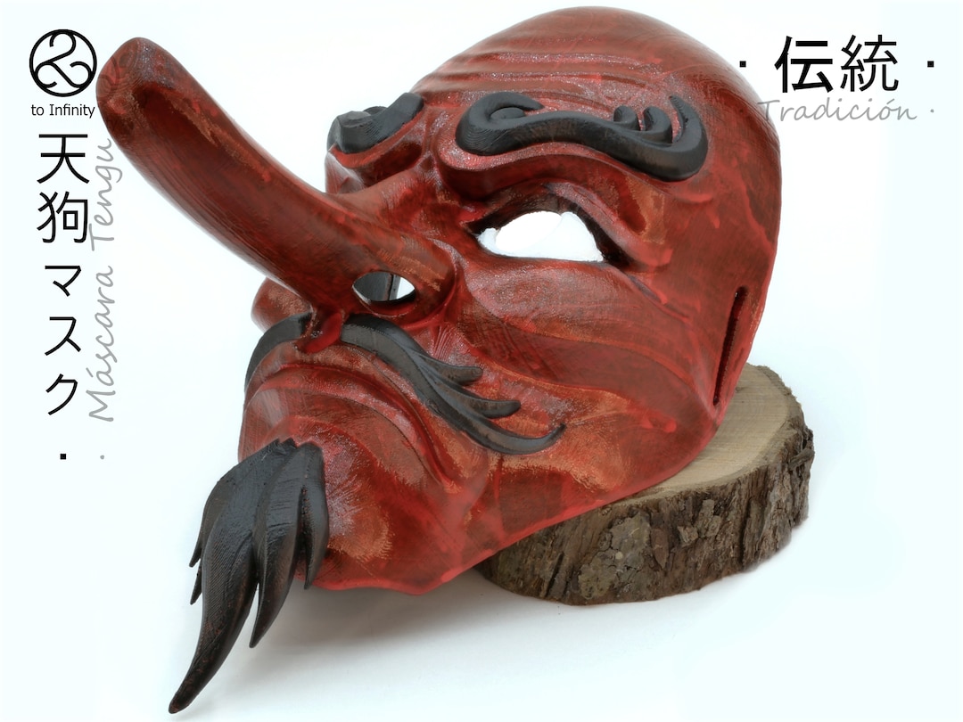 Traditional Tengu Mask, a Traditional Japan Mask for Wearing & Deco ...