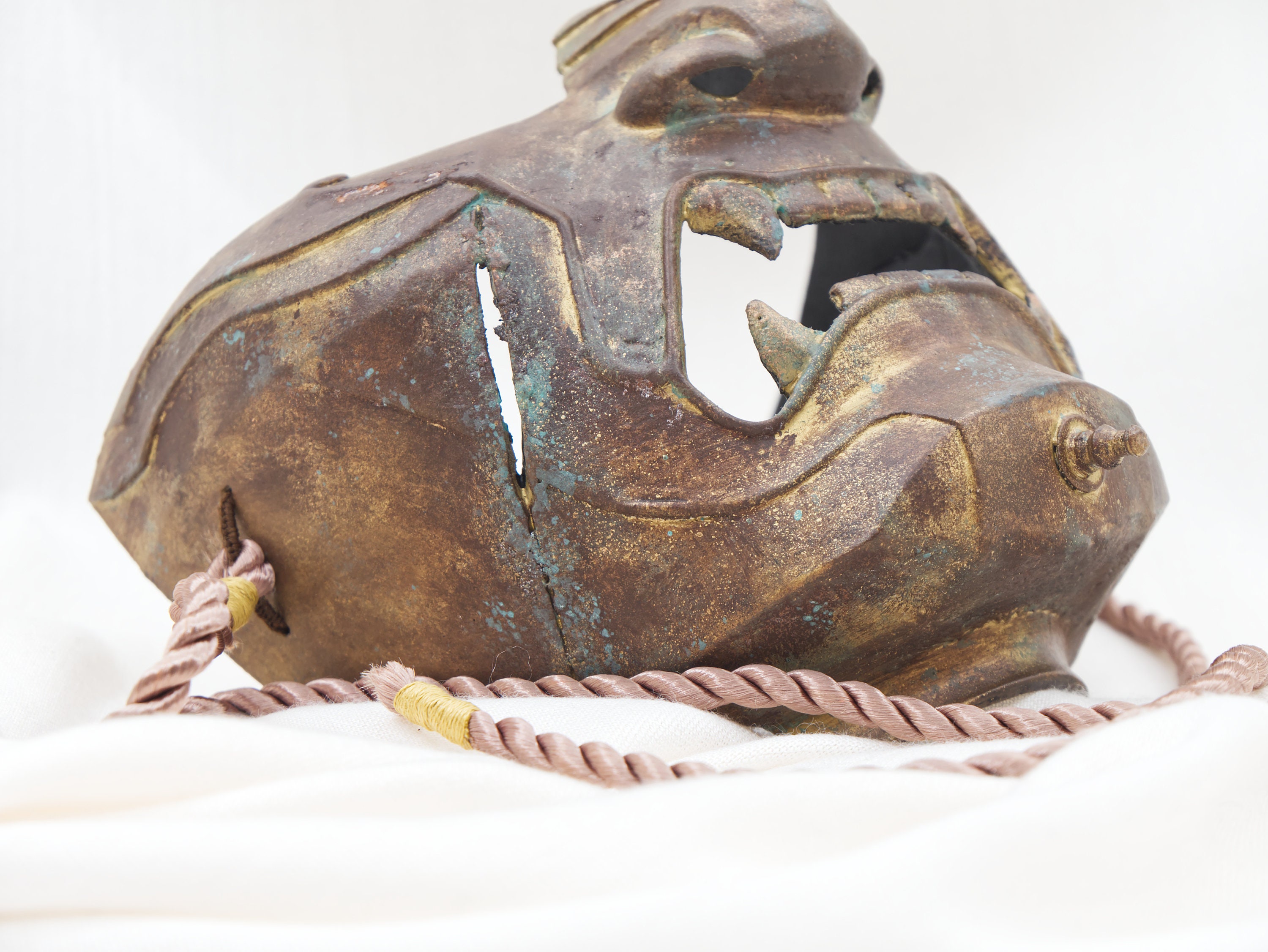 Ancient Mengu Mask, Traditional Japan Mask for Wearing & Deco Ancient ...